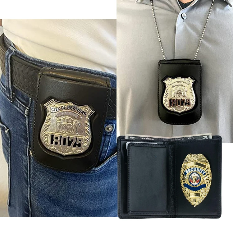 Alibaba.com: Custom metal security badges with leather wallet holder ...