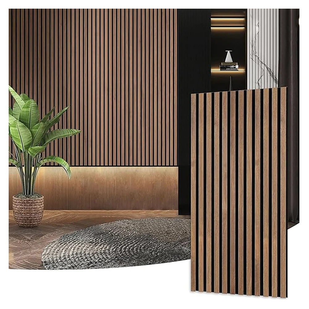 High-Density MDF Wooden Slat Acoustical Paneling Eco-Friendly Thermal ...