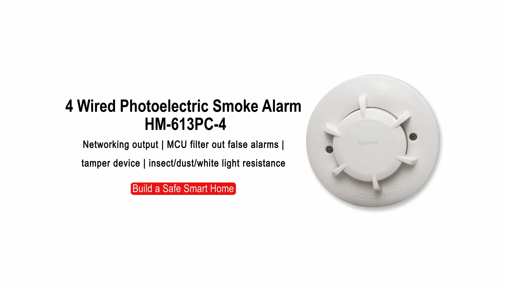 Home Fire Alarm System Smoke Detector Stored Energy 4 Wire Conventional ...