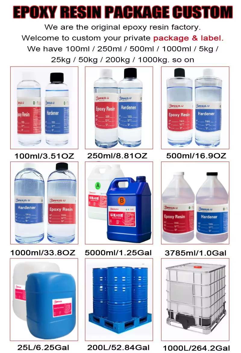 Mix 2:1 Ratio Deep Pour Crystal Clear Resin Kit for DIY Crafts