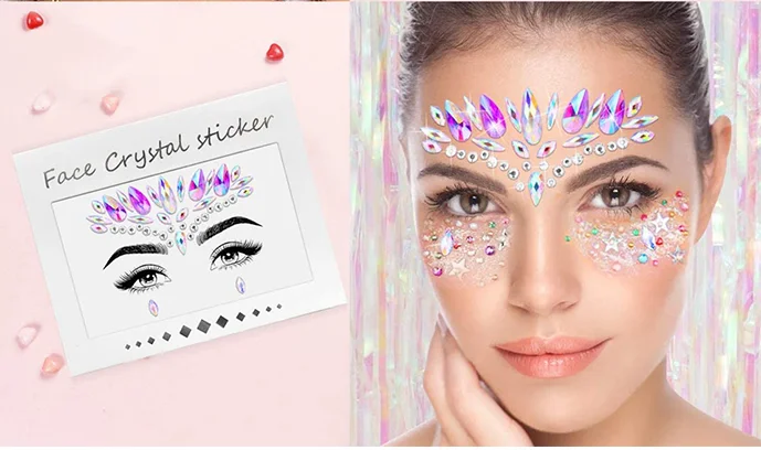 Crystals Glitter Rhinesweddingdy Face Stickers Tattoo Sticker Temporary ...