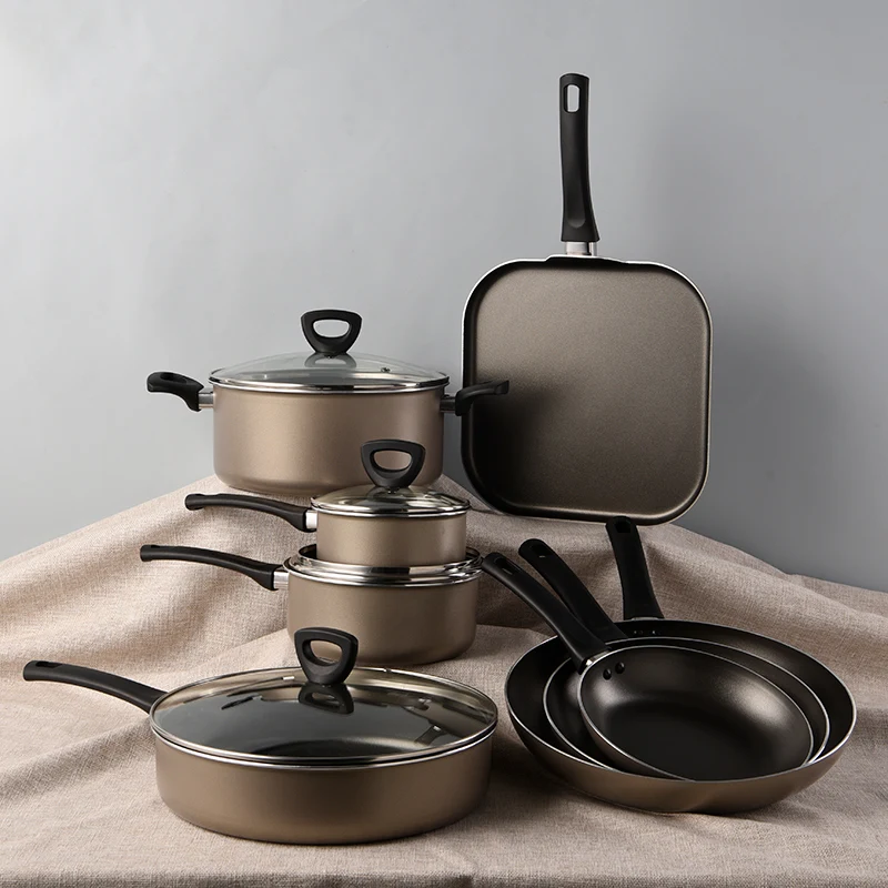 Customized Logo Aluminum Non Stick Frying Pan Cooking Pots Sets ...