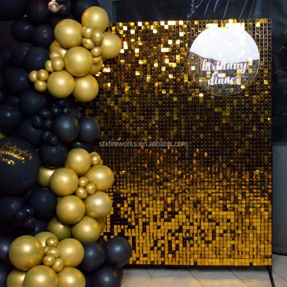 Shimmer Wall Panels with Silver Gold Sequins for Events