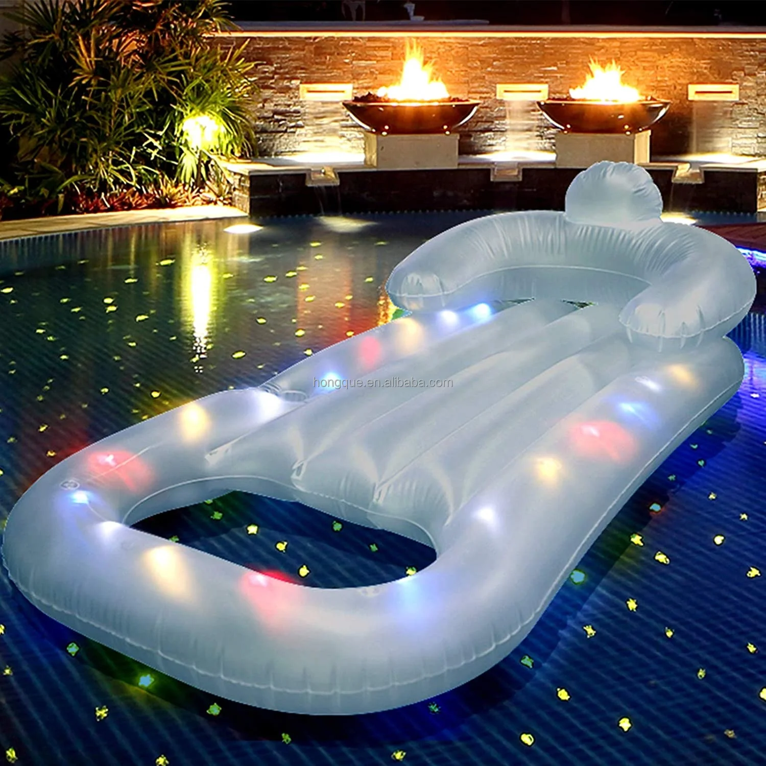 Hot Summer Outdoor Water Play LED air Mattress Inflatable Pool Lounge ...