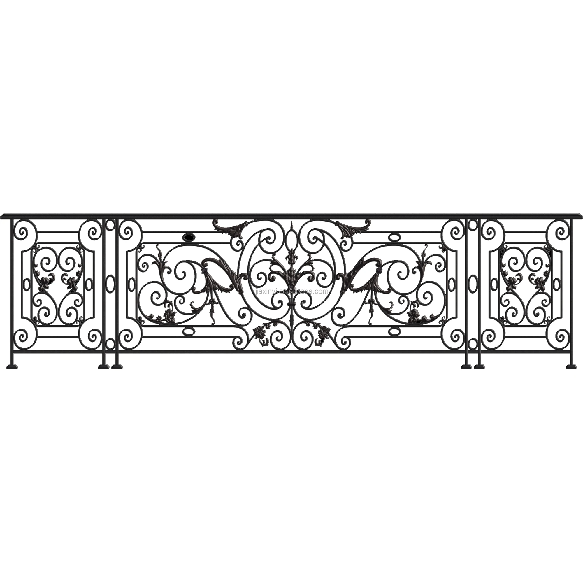 Ornamental Painted Wrought Iron Railing - Exquisite Pattern