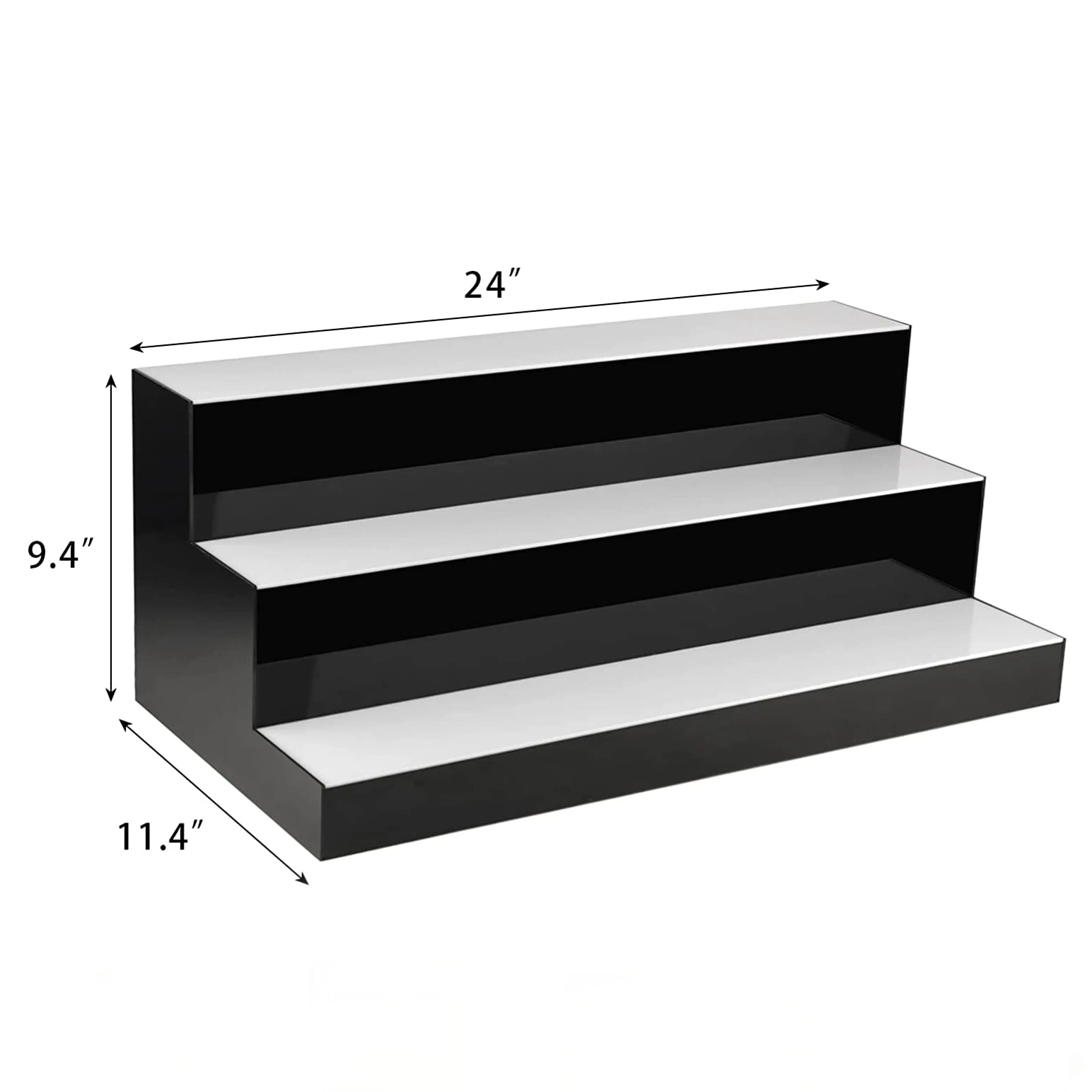 Led Lighted Liquor Bottle Display Shelf 24inch 3 Step Acrylic Mounted ...