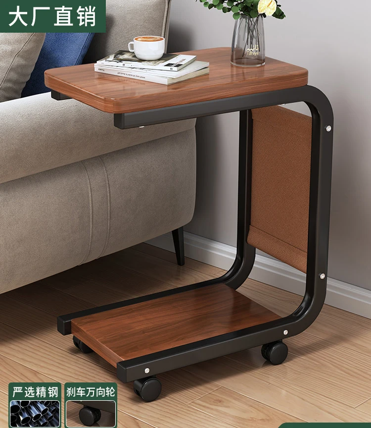 금속 나무 나무 현대 모바일 커피 테이블 미니 코너 작은 사각형 소파 사이드 테이블 거실 용 컴퓨터 침대 옆 - Buy ...