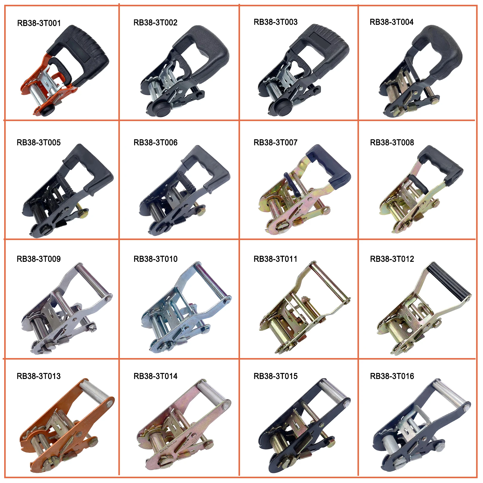 1"/25mm 800-1000kg Plastic Coated Stainless Steel Ratchet Buckle ...