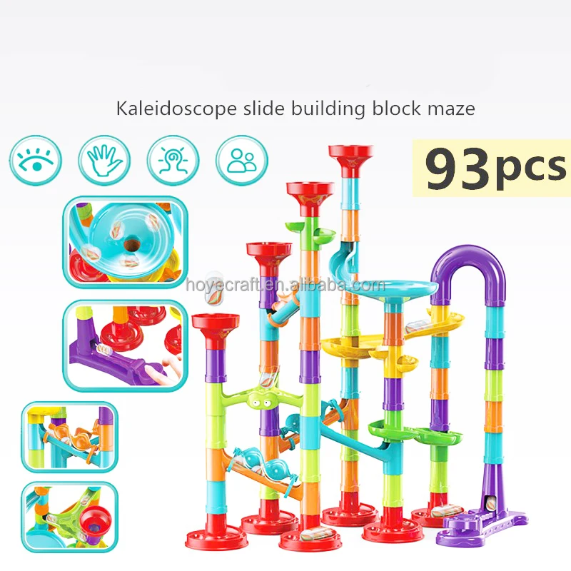 DIY Construction Maze Ball Track Marble Run Toy Set STEM Toy