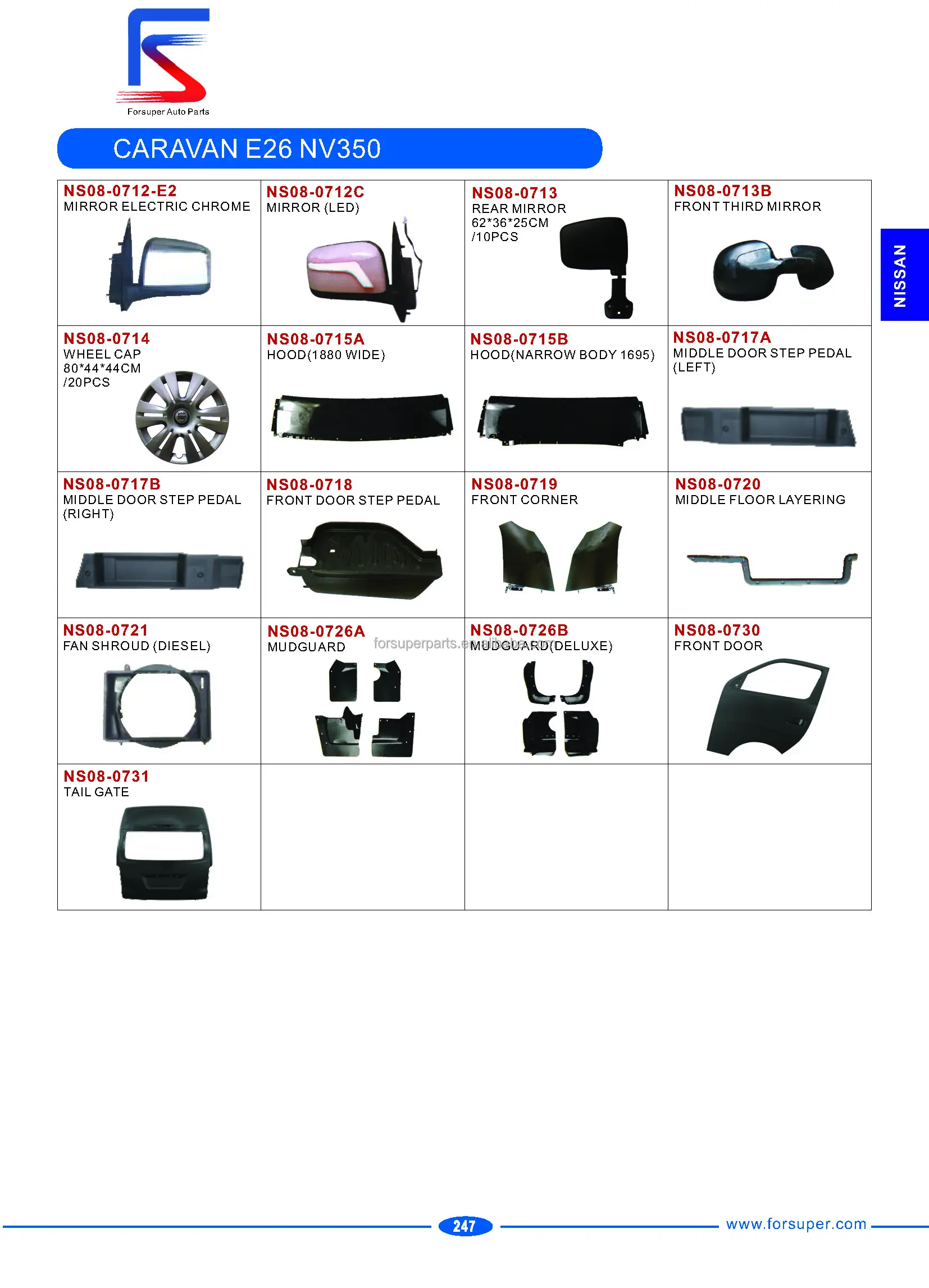 Led White Tail Lamp for NISSAN CARAVAN E26 NV350 Auto Body Parts ...