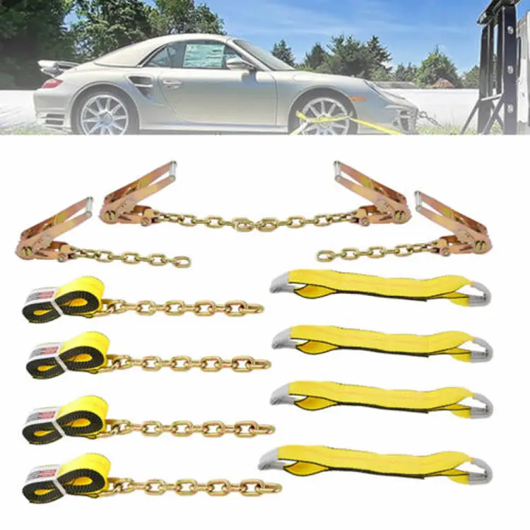 Wholesale Vehicle Tire Strap - 8 Point Roll Back Tie Down