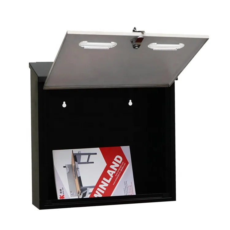 Outdoor Modern Galvanized Wood Grain Effect With Nameplate Letterbox ...