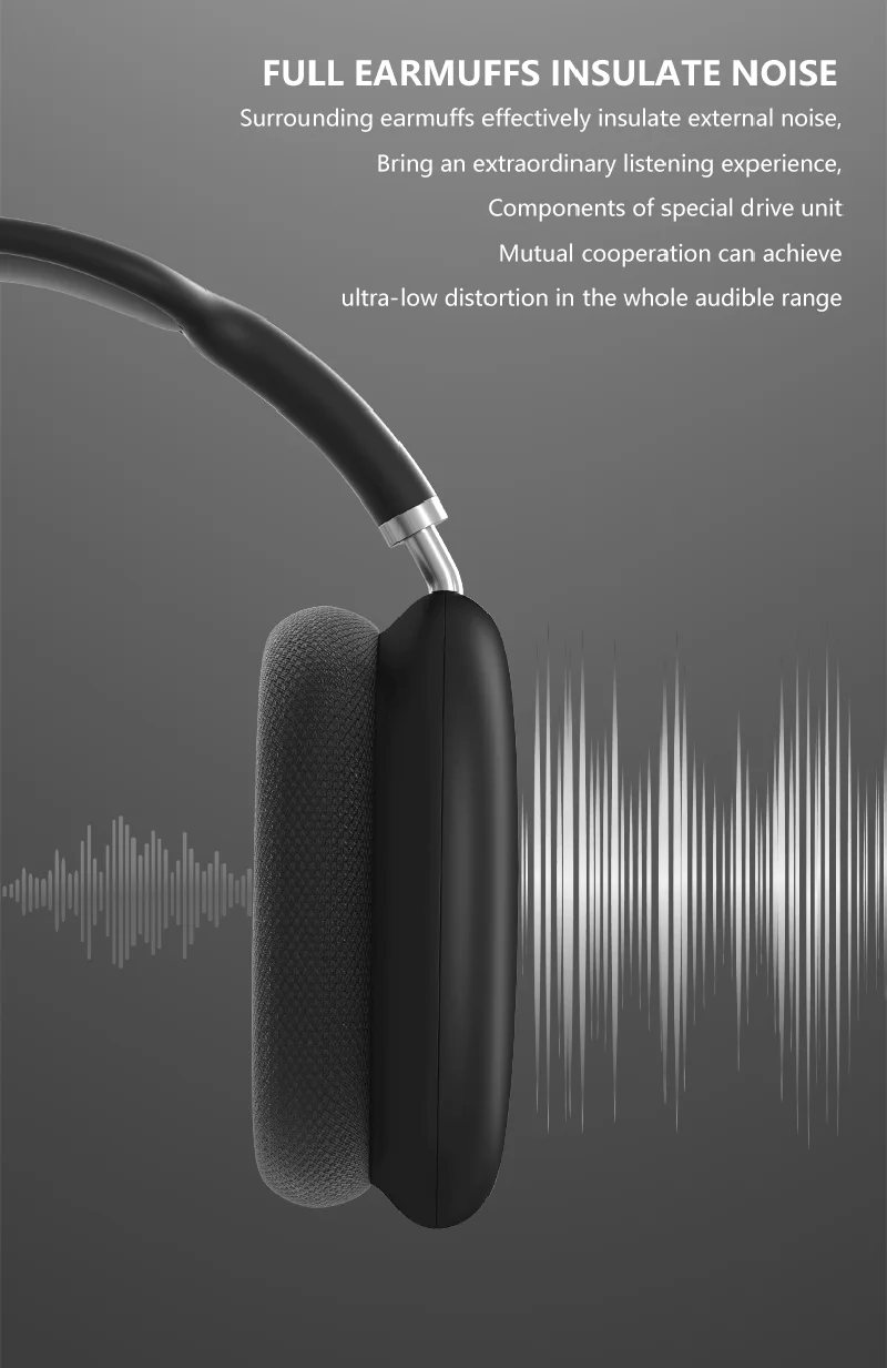 Audifonos Bluetooth 2023 Anc P9 Head Phone Wireless Headset Audifonos ...