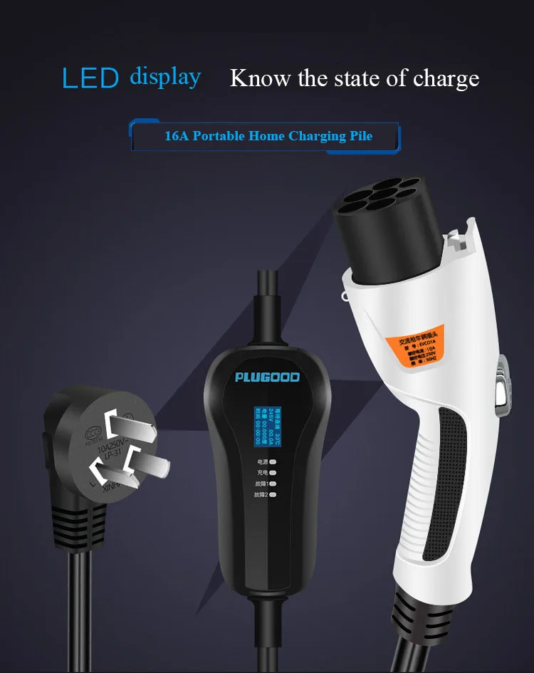 Charging Gun Electric Vehicle (ev) Charger,16 Amp,240v,Level 2 Wifi ...