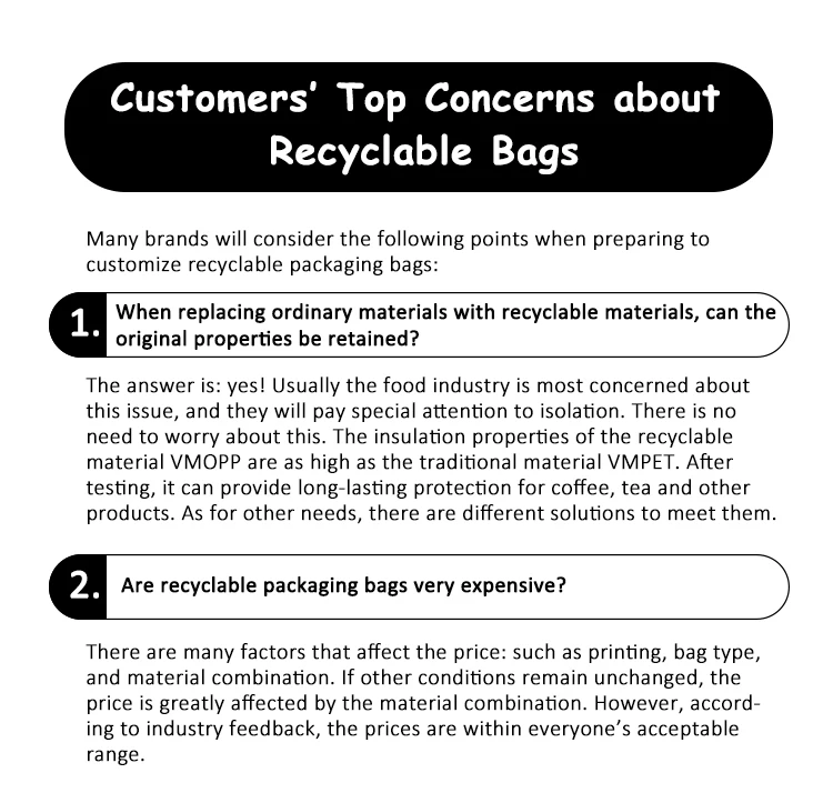 Recycle Bags With Custom Printing Recyclable Flat Bottom Pouch ...