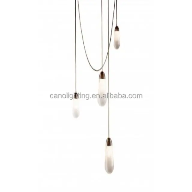 Modern Luxury Linear Lasso Glass Lampshade Chandelier Lamp Modern ...