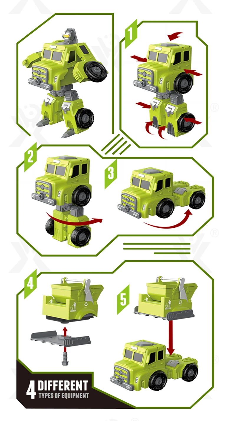 Chengji New Diy Blocks Assembly Bricks Toy Sanitation Deformation Robot ...