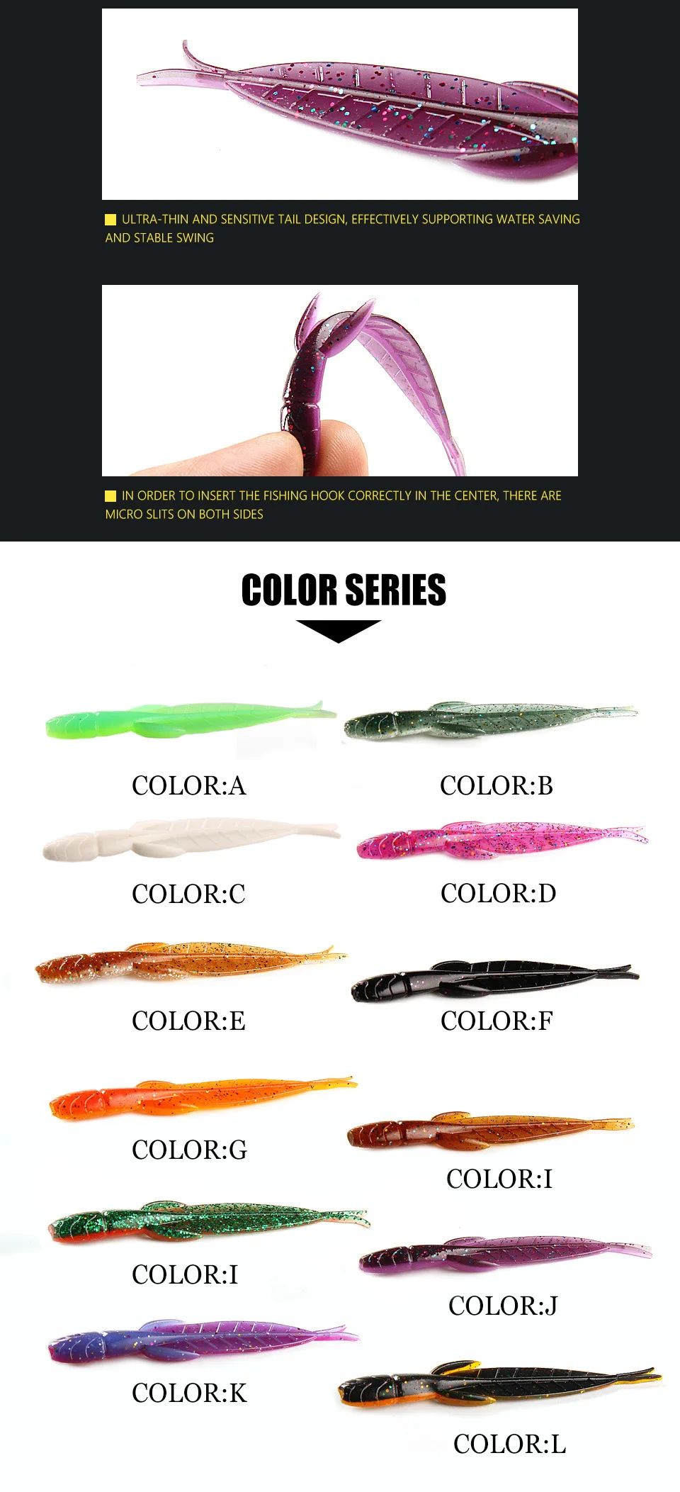 FJORD Soft Plastic Split Tail Lure - 1.42g, 78mm