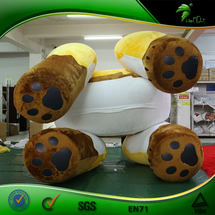 Mega Inflatable Cartoon Fox with Furry Coat - Custom Air Toy