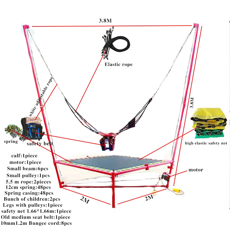 Electric Power-Driven Bungee Jumping Equipment for All Ages