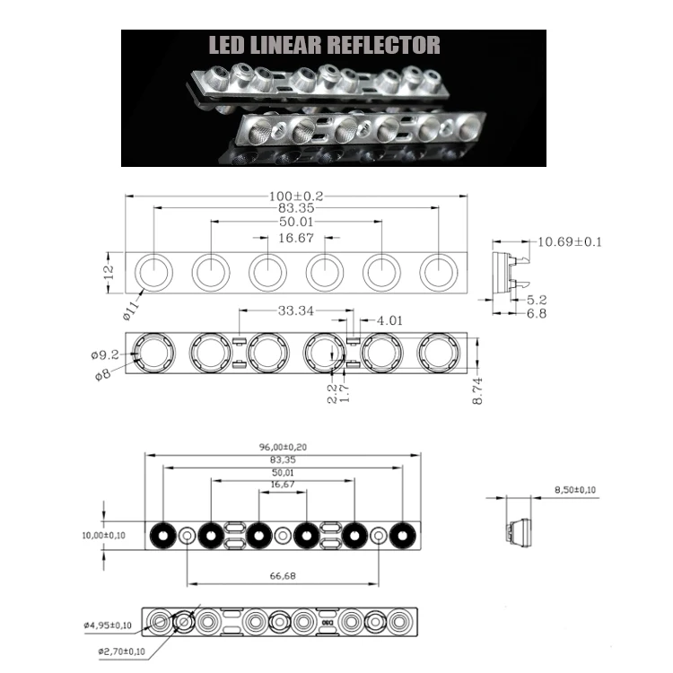 Indoor Office Lighting - LED Stripe with Integrated Lenses