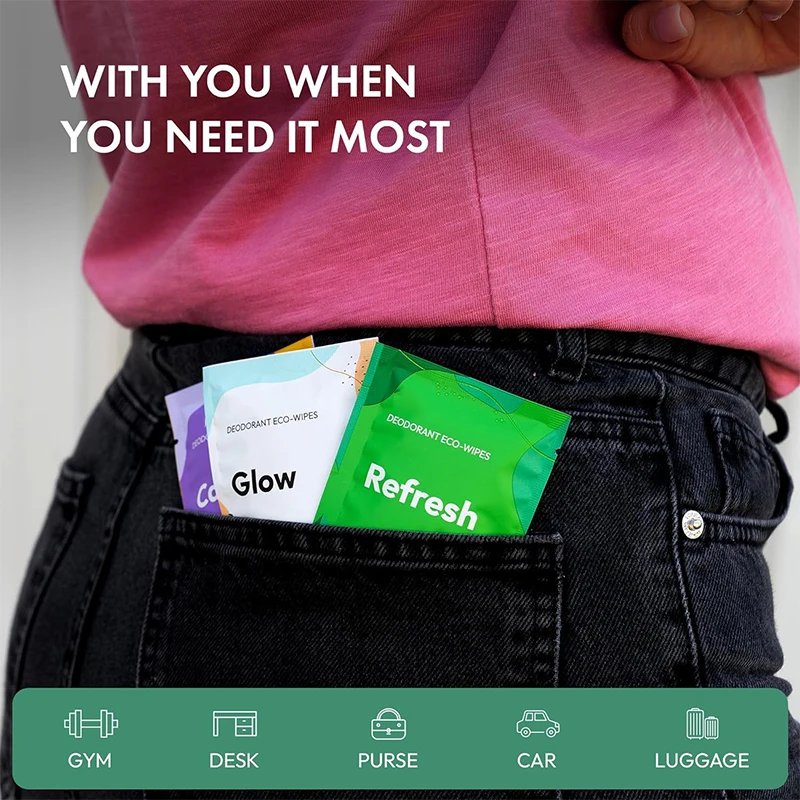 Melly Deodorant Antiperspirant Wipes - Biodegradable & Skin-friendly