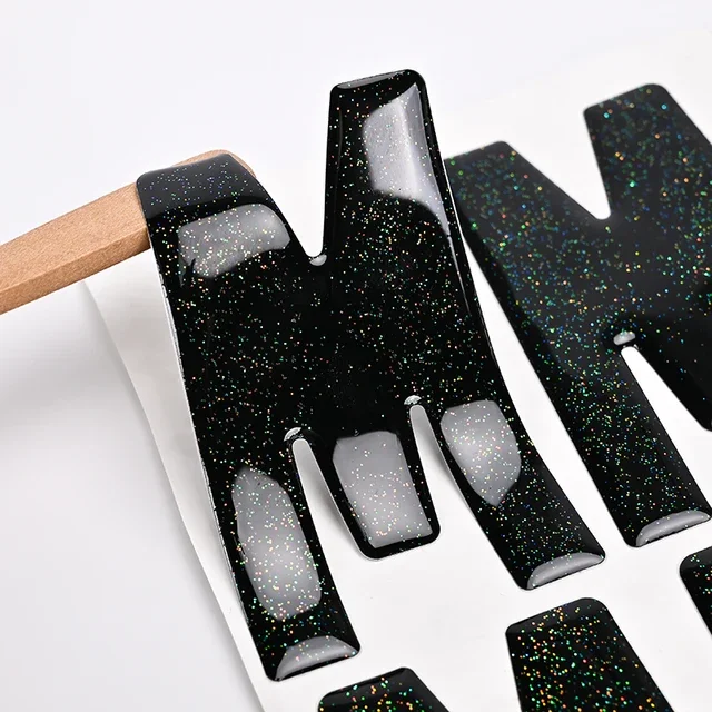 4D Acrylic Number License Plate - 3D Black Plastic Letters