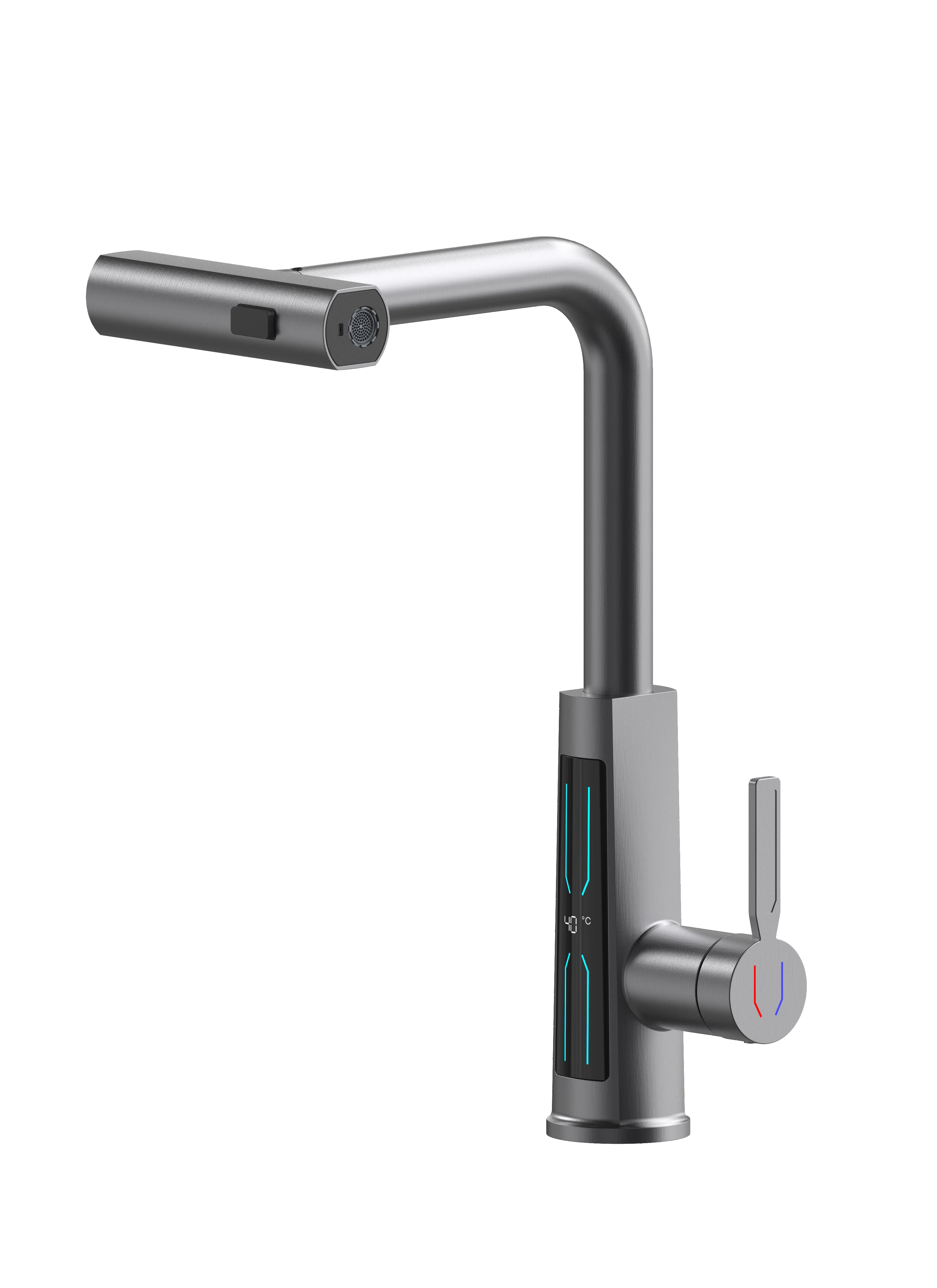 Contemporary Multifunctional 360 Degree Rotating Kitchen Faucet Digital ...