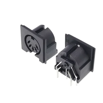 Circular Din Connector Receptacle 5 Pin Female Socket Pcb Solder Right ...