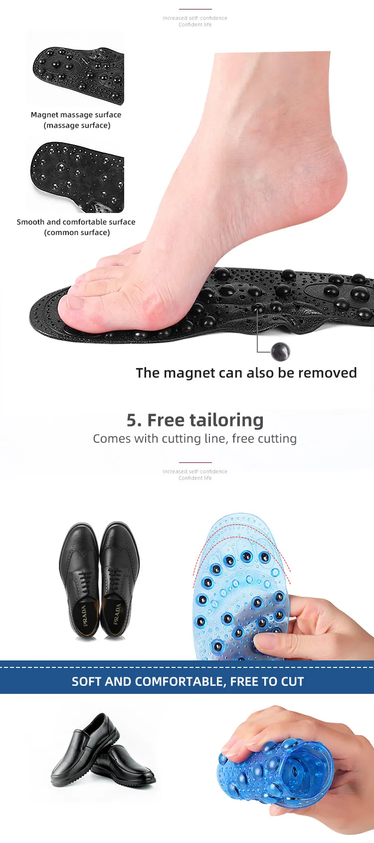 Massage Insoles Magnetic Therapy Massaging Acupressure Insoles Foot ...