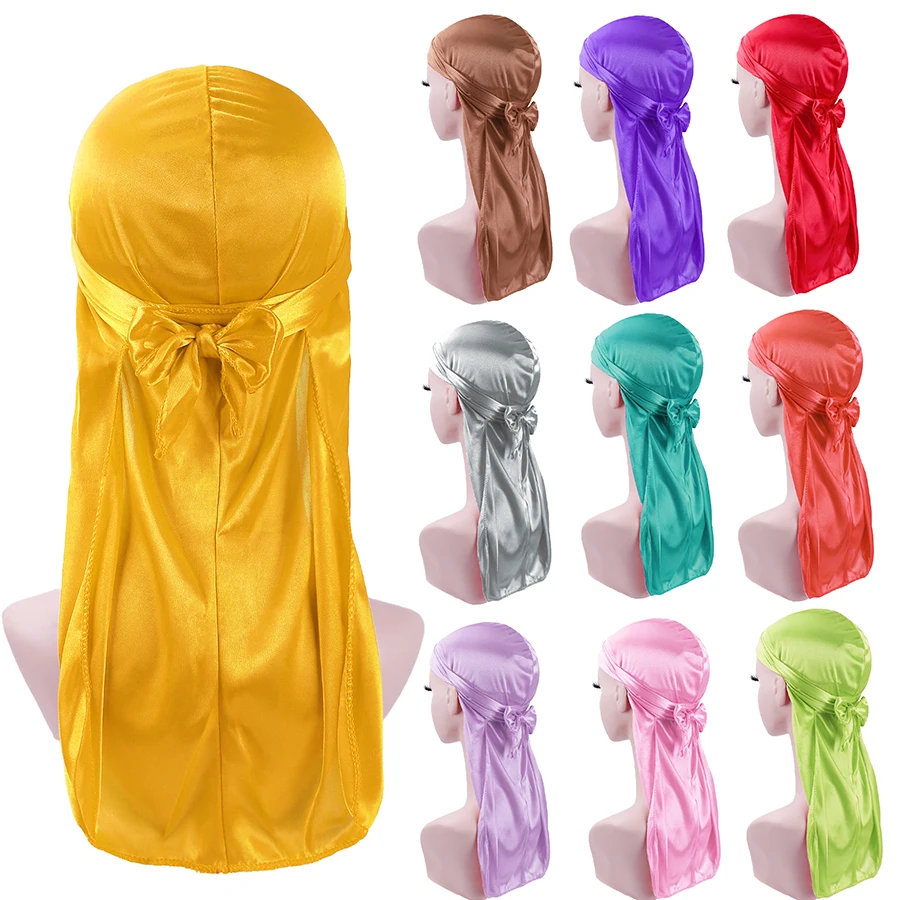 Wholesale Luxury Printed Extra Long Tie Doo Rags And Bonnets Silky ...