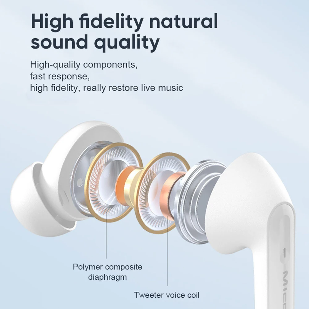 Miccell Anc Earbuds Wireless Tws Bt 5.0 Best Headphones Earbuds Usb C ...