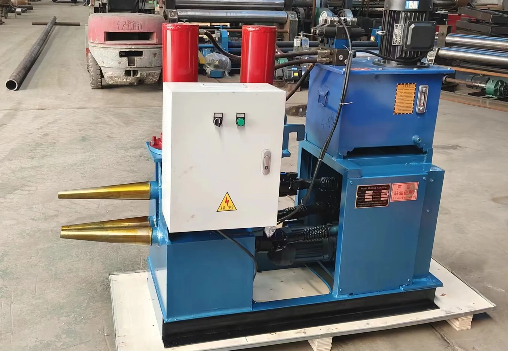 3 Roller Taper Cone Rolling Machine Hydraulic Steel Sheet Metal Plate ...