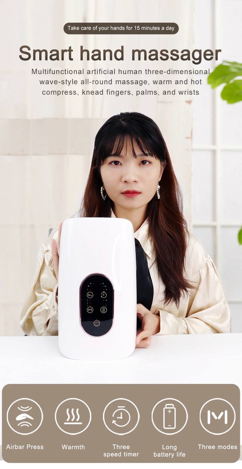 Smart Cordless Electric Hand Massager With Vibration Heating Helps ...