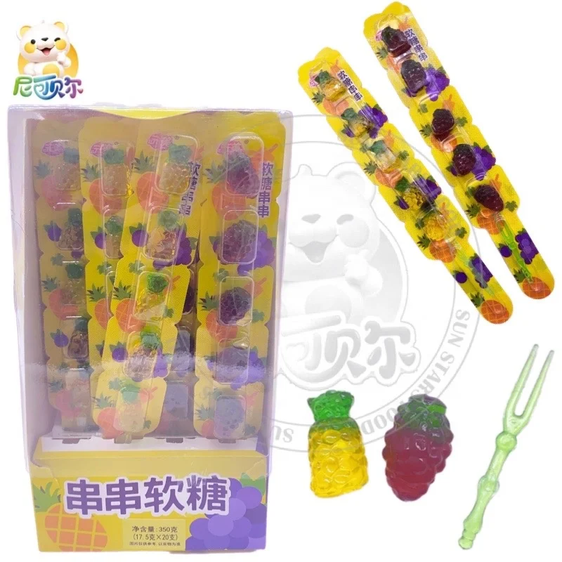 3d Fruit Gummy Candy Stick Pineapple And Grape Shape Soft Jelly Sweets ...