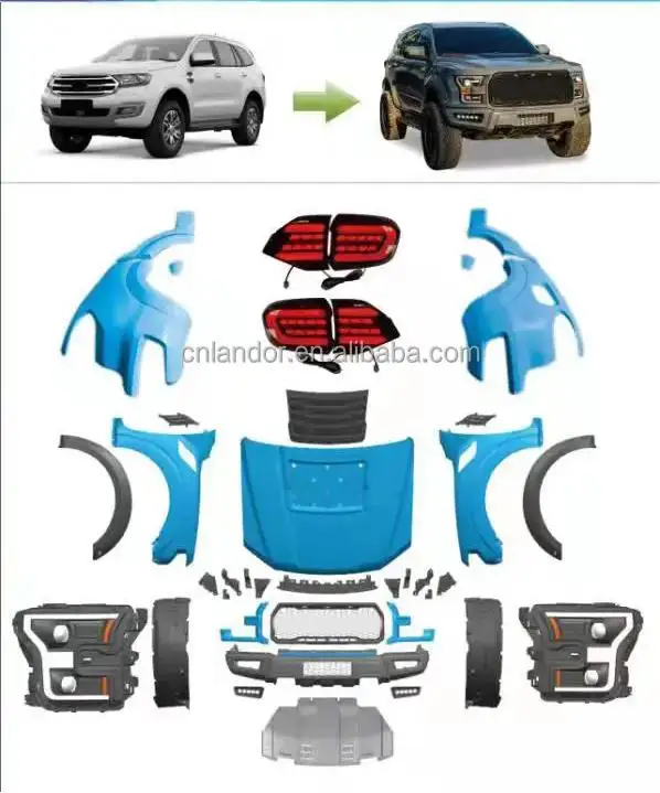 Body Kit For Ford Ranger T6 T7 T8 2012-2020 Upgrade To Ranger Raptor T9 ...