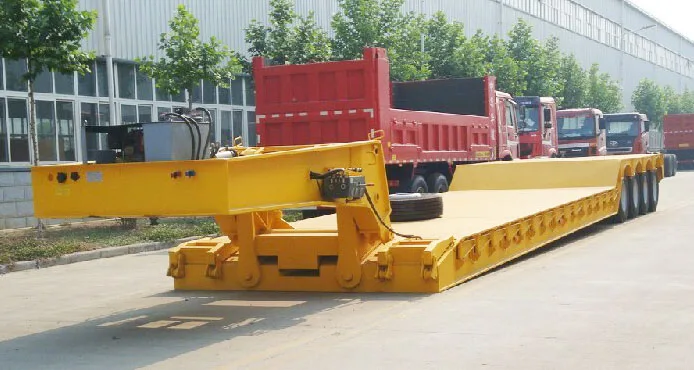 Suspension Detachable Gooseneck Lowbed Lowboy Trailer Front Semi ...
