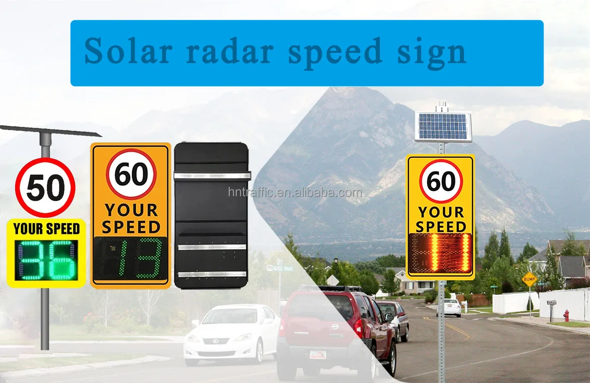 HOAN LED Display Portable Radar Traffic Signs - Solar Power