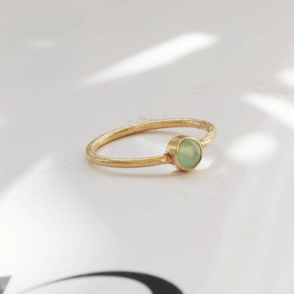 Gold Custom CZ Natural Stone Vermeil Gemstone Rings 925 Sterling Silver