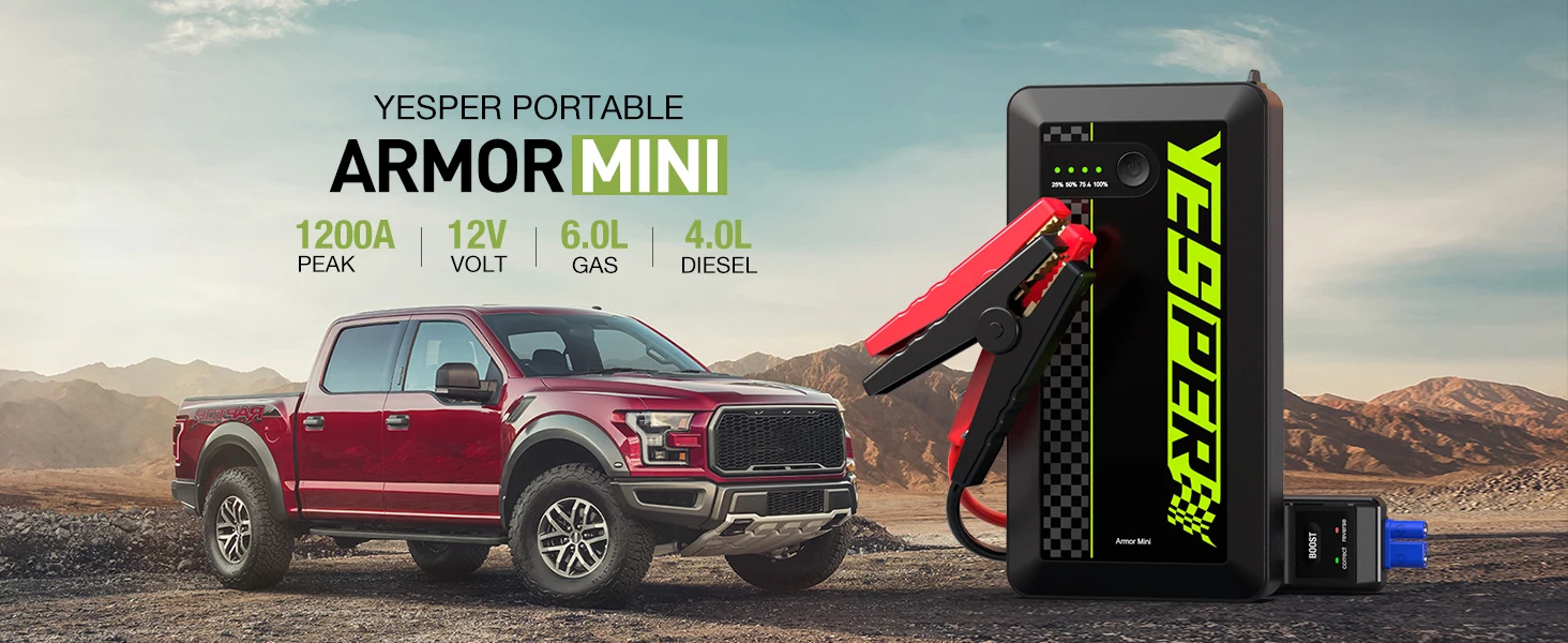 YESPER Armor Mini Car Jump Starter 12V Portable Multi-function Car ...