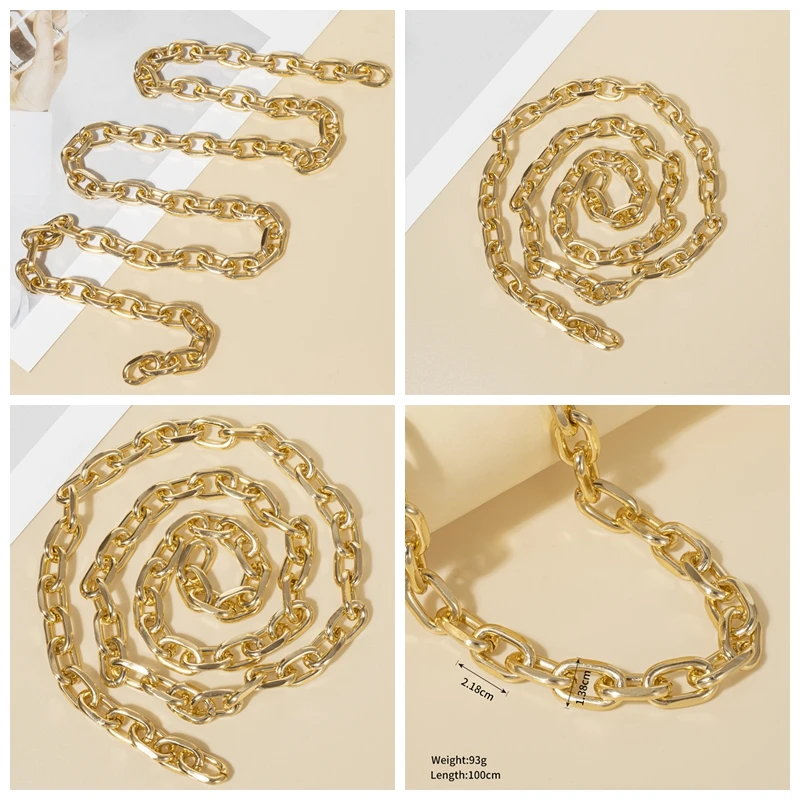 Wholesale Light Gold Metal Nk Chain Handmade Waist Chain Aluminum Curb ...