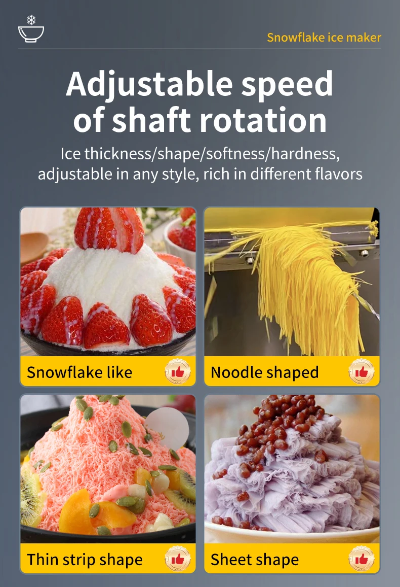 High Efficiency Snow Ice Cream Machine - 60kg/day