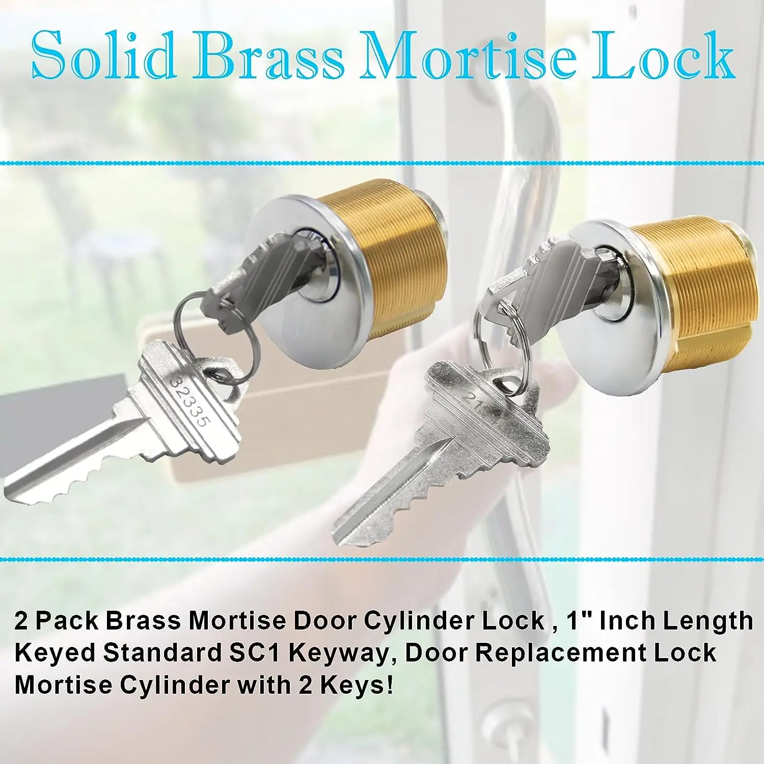 Brass Mortise Door Cylinder Lock - Secure & Durable