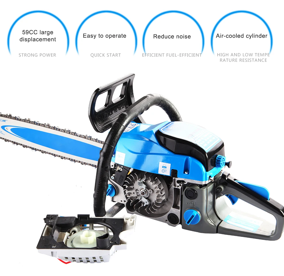 Chainsaw 5200 Kit Engine Petrol Carburetor Guide Bar and Chain 5800 ...