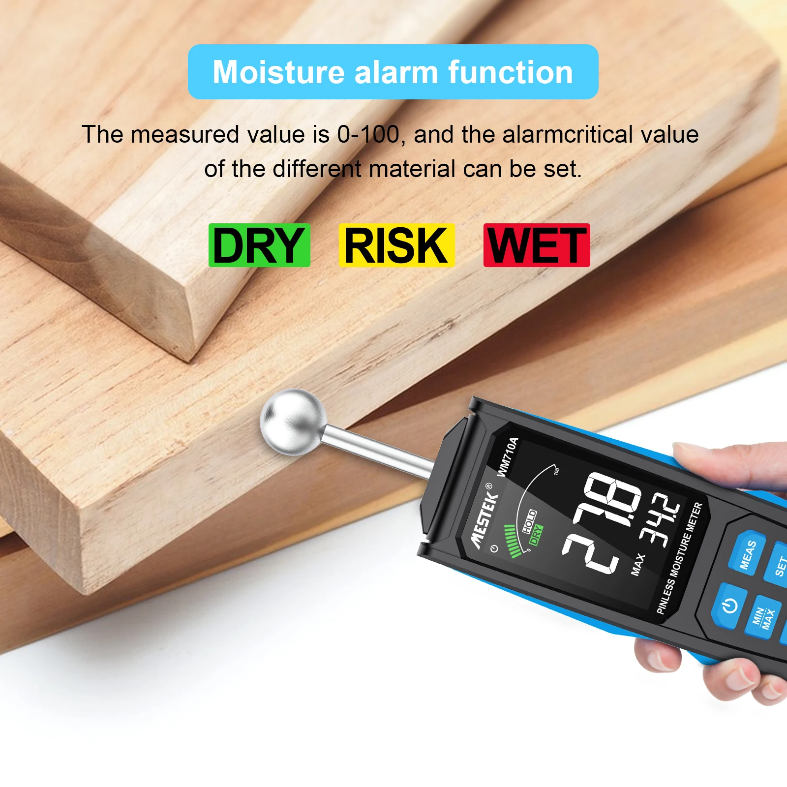 WM710A Moisture Meter - Precision Wood & Lumber Testing
