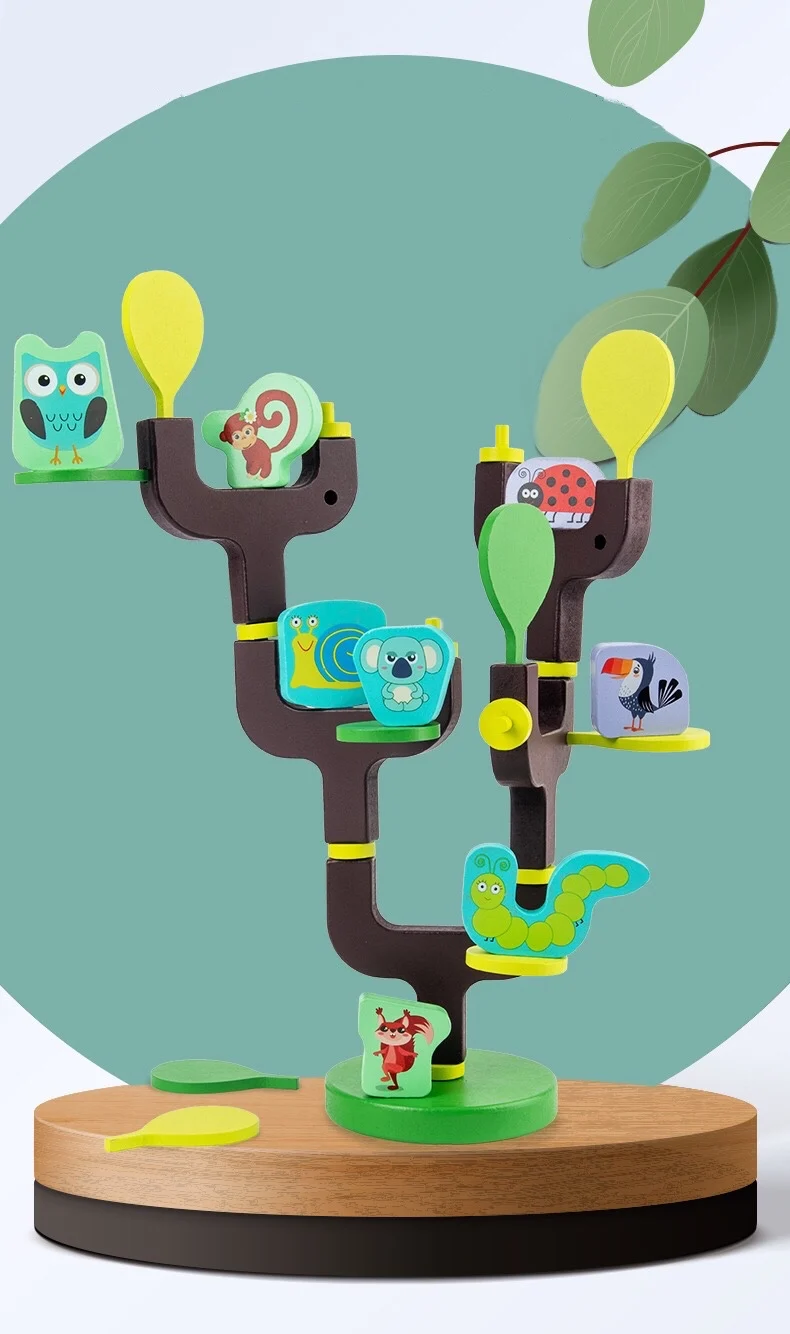 Wholesale Wooden Balancing Toy Montessori Tree Stacker Wooden Blocks ...