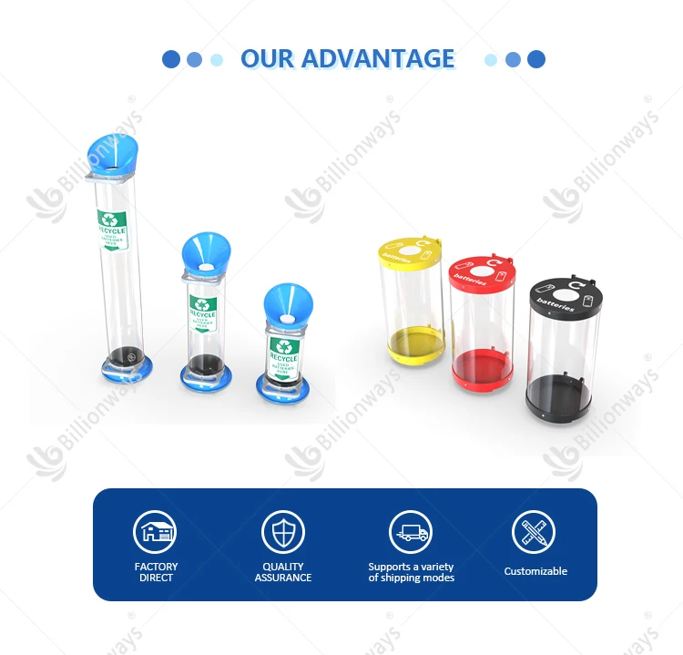 Customized Battery Recycling Bins - Transparent & Durable