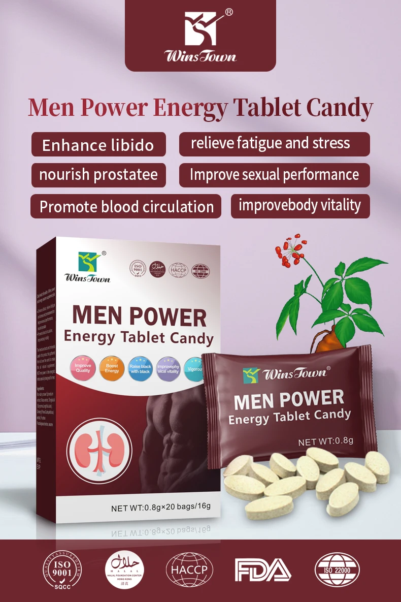Men Power Energy Tablet Candy Capsule Pills Enhancement Maca Pills for Men
