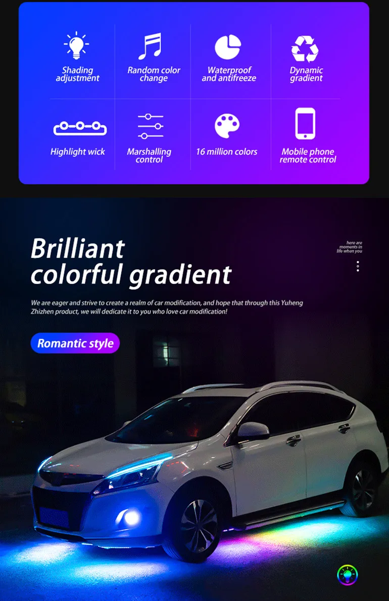 Automobile Ambience Lamp Decoration Neno Car Chassis Lights Auto Rgb ...