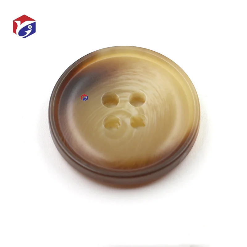 Custom Logo Shape Imitated Horn Button Resin 4 Holes